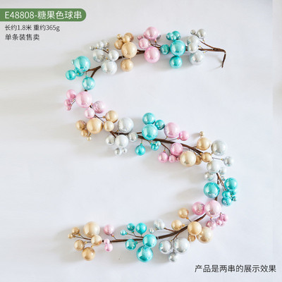 圣诞球圣诞树串挂饰球串装饰品创意个性亮光球珠挂件氛围布置挂球