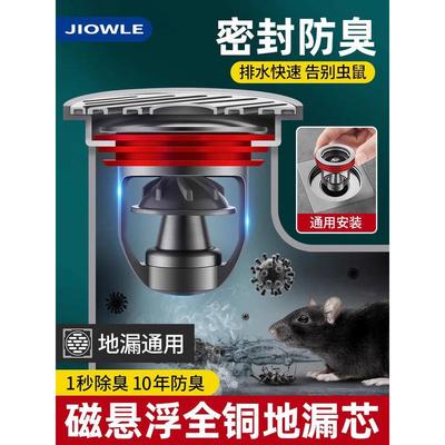 防臭地漏芯卫生间下水道防返臭神器防虫封闭盖厕所堵臭器内芯通用