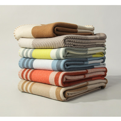 内蒙古羊毛羊绒毯子加厚加大H家秋冬毛毯手工边欧美风简约大毯子