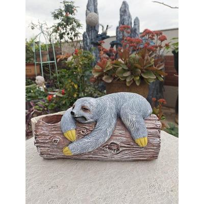 树脂工艺品新款卡通树懒户外种植器家庭多肉花盆院子阳台装饰品