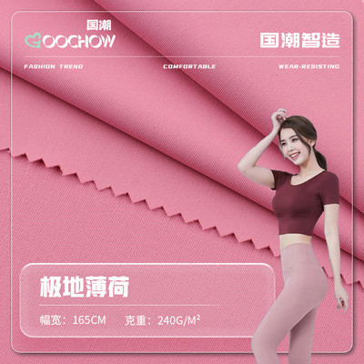 5040鲨鱼双面高弹涤皮布料250g涤氨弹力针织布料运动瑜伽面料