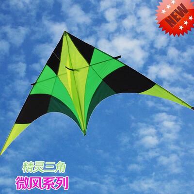 潍坊大草原2代风筝三角微风伞布风筝杆树脂基林