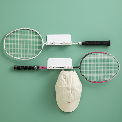 羽毛球拍专用挂钩收纳架子装备保护放置架展示放网球拍的钩子墙上