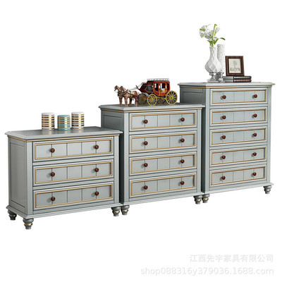 前轻奢斗柜收纳柜卧室床美式柜三四五九斗柜实木斗柜客厅储物柜