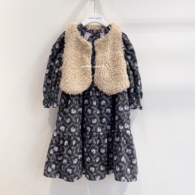 日系女童仿泰迪毛小马甲坎肩