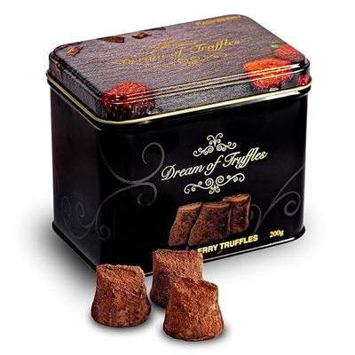 瑞典代购零食 品dream of truffles覆盆子海盐罐装松露巧克力200g