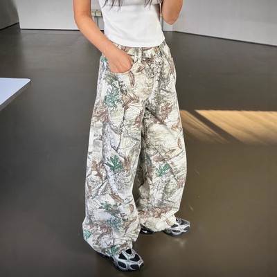 韩国代购街头艺术直筒休闲裤男