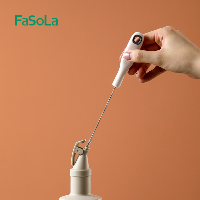 日本FaSoLa吸管刷子加长多功能清洁刷套装水杯清洗神器杯盖缝隙刷