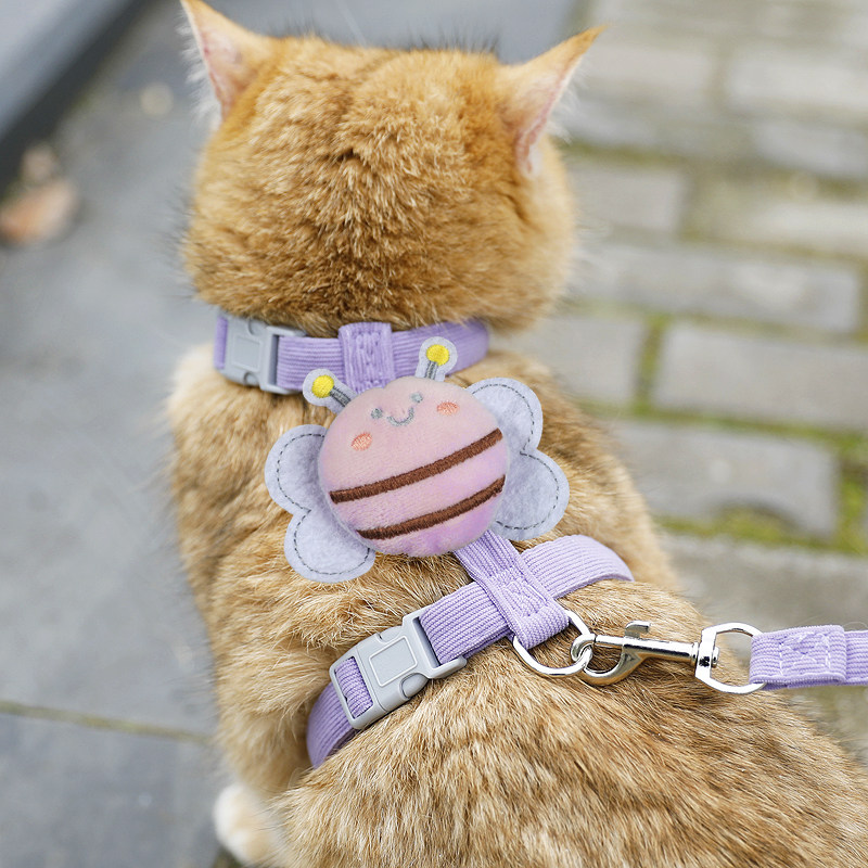 猫咪牵引绳防挣脱遛猫牵引绳猫绳子猫牵引外出可调节专用猫绳背带