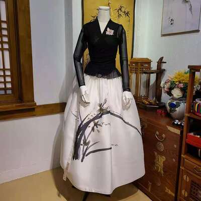 朝鲜族民族服装舞蹈练习上衣和裙子跳舞穿的韩服胸花挂件H-S11226