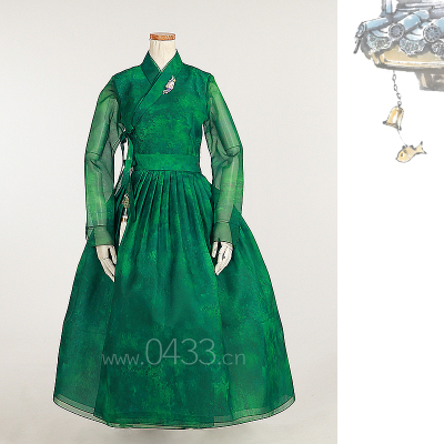 生活韩服连衣裙春夏季新款长裙少女收腰气质甜美裙子公主裙L24014