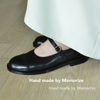 Memorize 复古雕花玛丽珍布洛克小皮鞋 真皮纯手工女鞋英伦风扣带