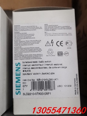 议价西门子断电开关3LD2210-0TK00-0AF1全新原装注