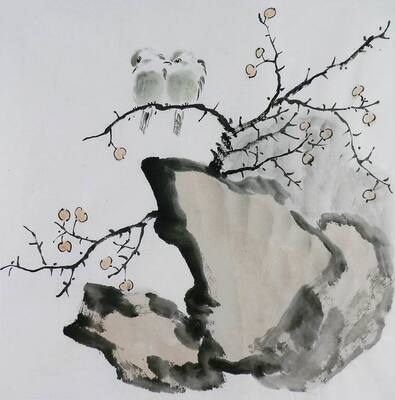 手绘字画书画客厅装饰画热销I072567三尺斗方无款国画花鸟画精品