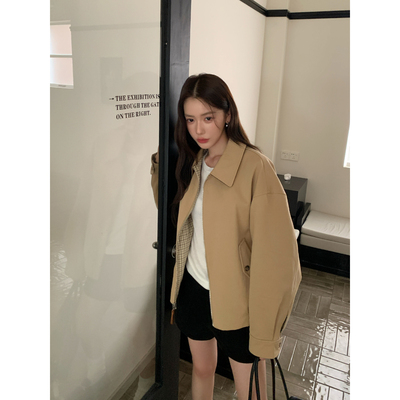 HaloLuu卡其色夹克外套女