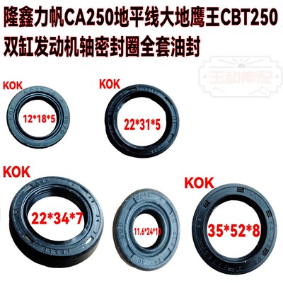 适用隆鑫力帆CA250地平线大地鹰王CBT250双缸125 KOK 发动机油封