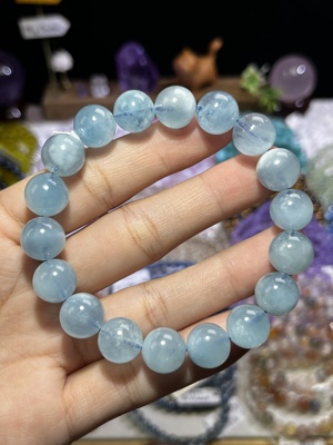 NO.8953天然海蓝宝手链11.5mm39.2g