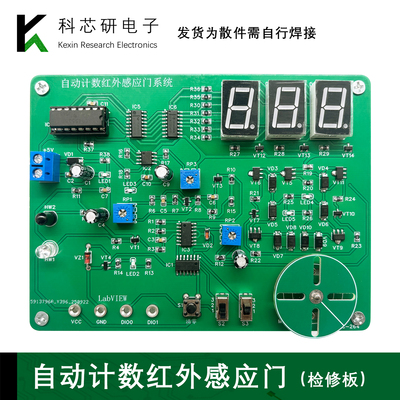 自动计数红外感应门DIY电子竞赛（含2故障）LabVIEW套件YH-C-264