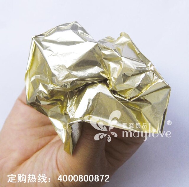 手抓邹台湾香槟银箔 可抓邹金箔 进口邹纹箔 14CM高档金箔银箔纸