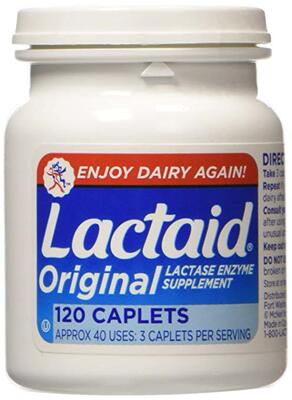 Lactaid Original Strength Lactase Enzyme Supplement, Caplets