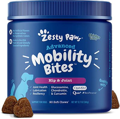 Zesty Paws Senior Advanced Glucosamine for Dogs - for Hip &