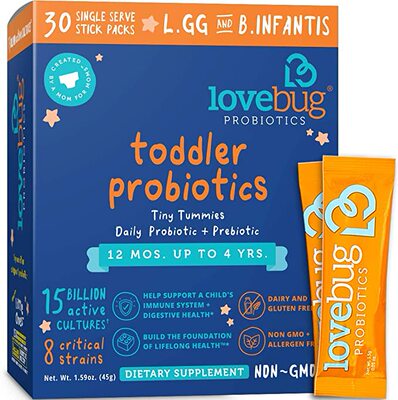 Lovebug Probiotic and Prebiotic for Kids, 15 Billion CFU, fo