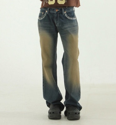 boot-cutwashedjean喇叭裤