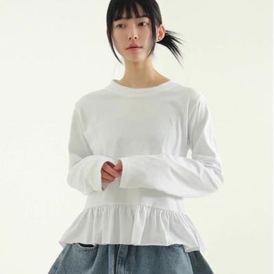 basicfrillcottontee长袖