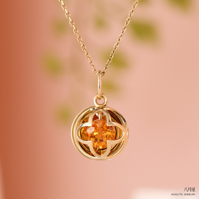 天然芬达石18K金吊坠挂坠多用款