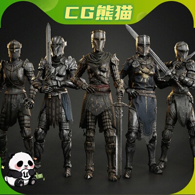 Unity 10 Modular Armor Sets Pack 中世纪模块化盔甲角色模型