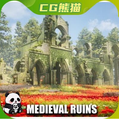 UE5虚幻5.1-5.8 Medieval Ruins 中世纪奇幻游戏废墟场景