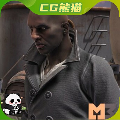 UE4虚幻5 Character Sailor 02 黑人水手角色模型  乐器咨询