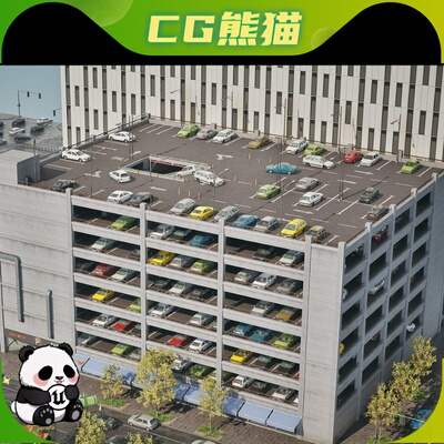 UE5虚幻5.1-5.7 Parking Garage Parking Lot 3D Environment