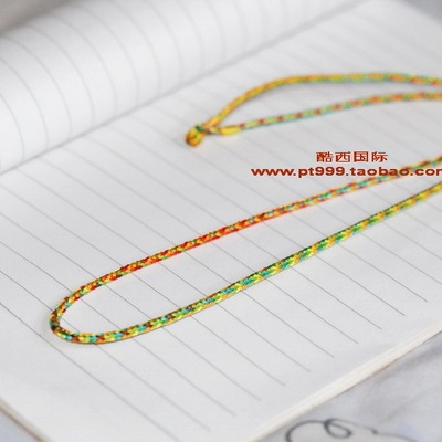 七彩许愿红绳五彩线项佛结石