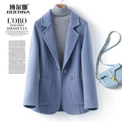 2026双面绒短款毛呢西装外套女士