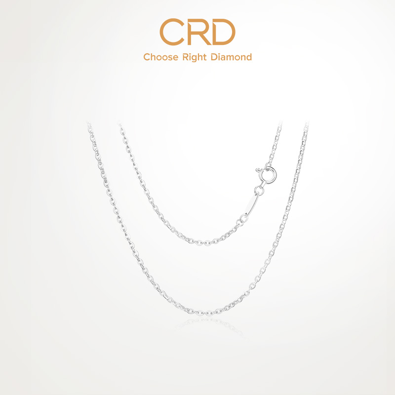CRD克徕帝铂金项链女Pt950白金素链正品O字链百搭钻石吊坠锁骨链_虎窝淘