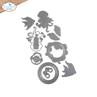 Elizabeth潜水章鱼海底世界刀模 旅行切割模板Sea Creatures