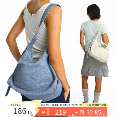 CryingCenter 牛仔纹理皮/哑光皮单肩斜挎大容量通勤包 哭喊中心