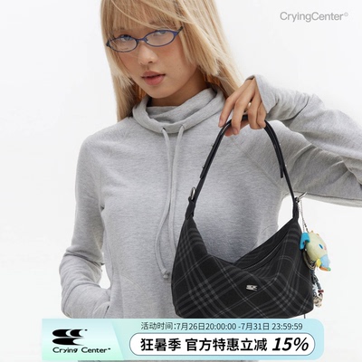 cryingcenter格纹青春流行斜挎包