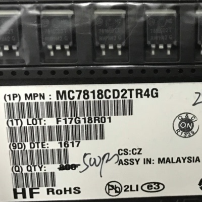 MC7818CD2TR4G ON全新原装 TO-263贴片三端芯片 7818  一盘 800只