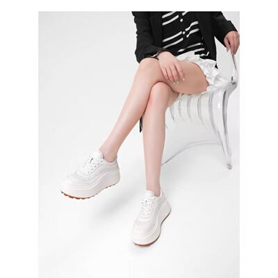 【粉红爷爷专享】巴西进口斗牛士皮（跟高8.5CM左右）小白鞋25401