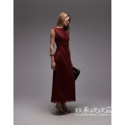 英国代购正品11.20 2025潮流导向 女装新款 设计无袖长款连衣裙