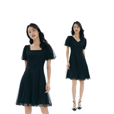 歌莉娅在逃公主显瘦小黑裙