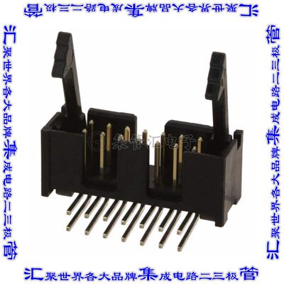 104130-2 针座连接器14POS接头2排2.54mm公形插针通孔直角镀金