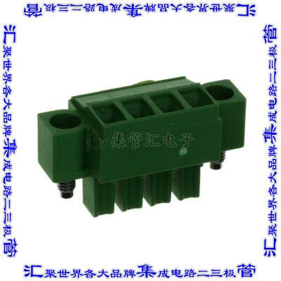 284511-4 端子块连接器4POS插头母插口3.81mm绿色自由悬挂