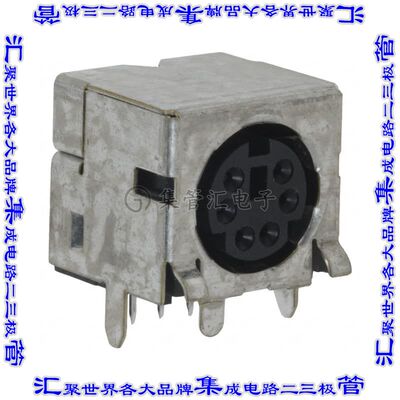 5750071-1 圆形连接器6POS插座母插口焊接镀金通孔直角