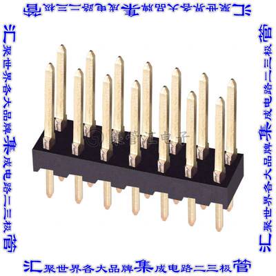 87227-7 针座连接器14POS接头2排2.54mm公形插针通孔直针镀金
