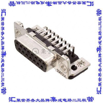 1-106506-2 连接器15POS插座母插口2排D-Sub面板安装通孔直角