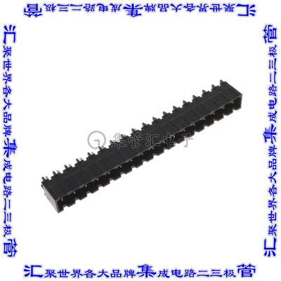 1-2342082-7 端子块连接器17POS接头公引脚带罩5mm黑色垂直通孔