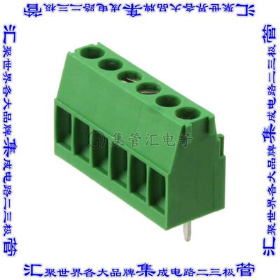 284391-6 线对板连接器6POS接线端子3.5mm通孔水平带板